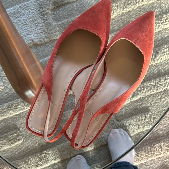 Theory | Shoes | Theory Orange Slingback Low Heel Shoes | Poshmark